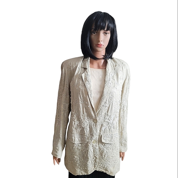 Jackets & Coats | Vintage Blazerjacket Has Intricate Embroidary Pearls ...